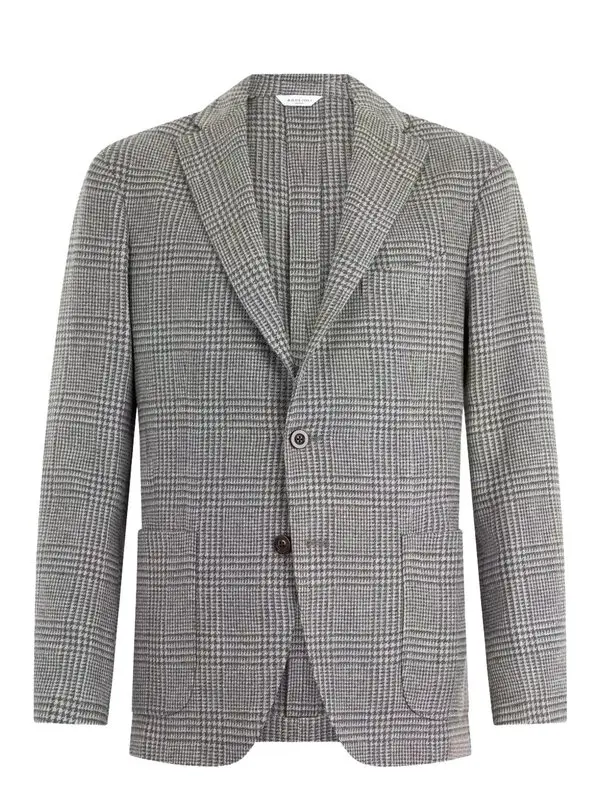 Boglioli Checked Single-breasted Blazer - Grey