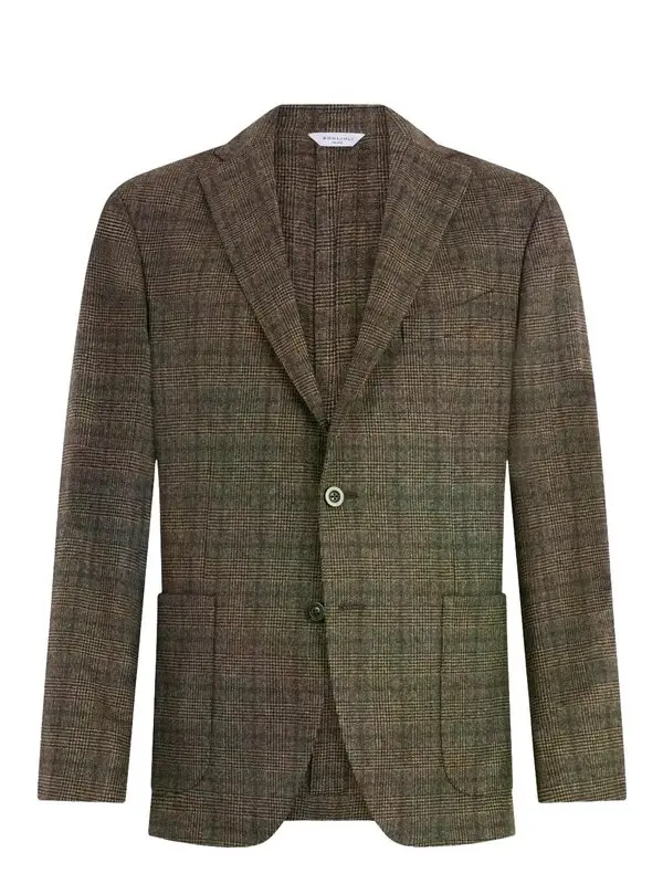 Boglioli Checked Single-breasted Blazer - Brown