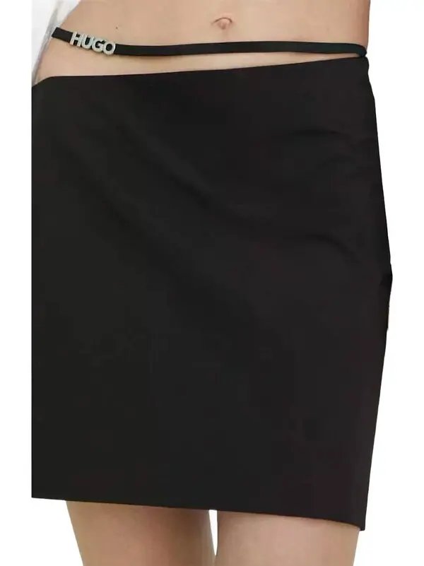Hugo Mini Skirt With Logo Detail - Black