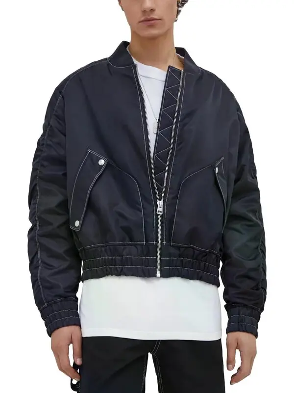 Hugo Boss Contrast-stitching Bomber Jacket - Blue
