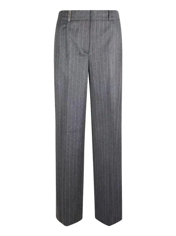 Peserico Pinstripe Trousers - Grey