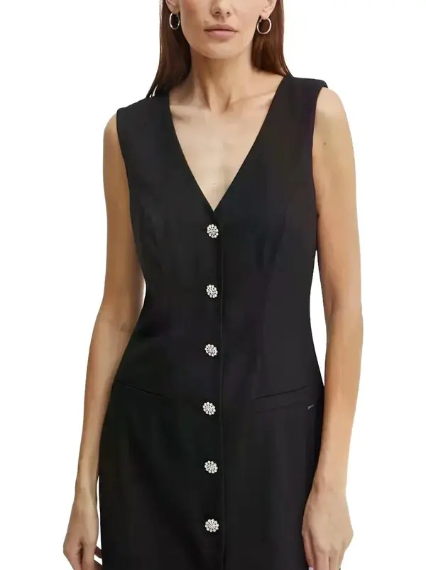 Guess Button Embellished Mini Dress - Black