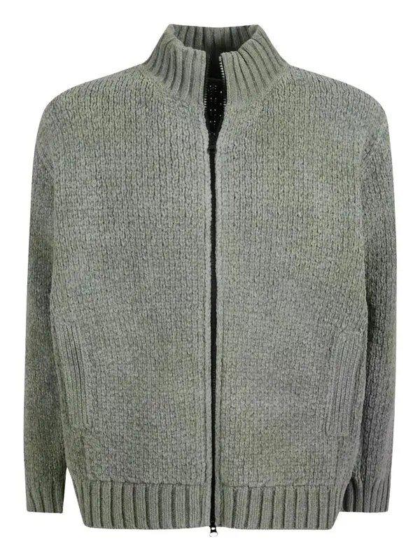 Stone Island Zip-up Knit Cardigan - Green