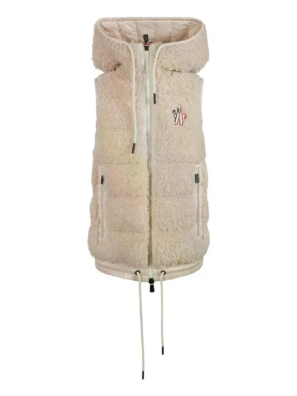 Moncler Teddy Hooded Zip Jacket - Neutrals