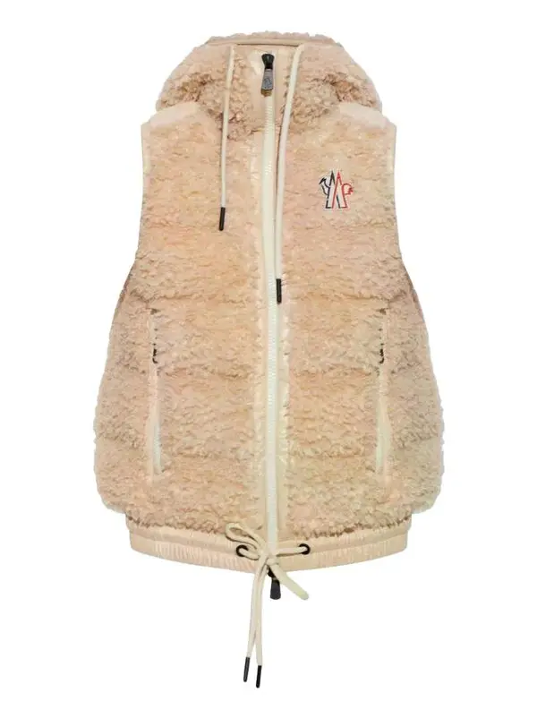 Moncler Teddy Hooded Zip Jacket - Neutrals