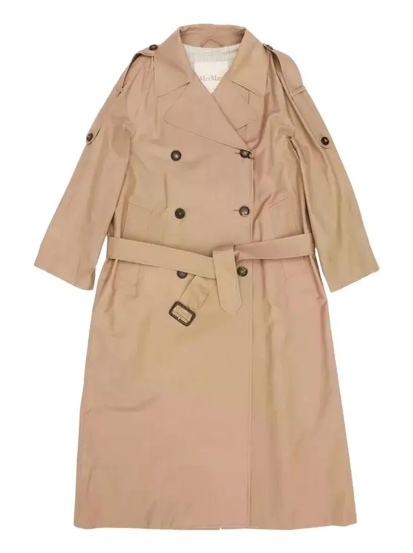 Max Mara Belted Buttoned Coat - Neutrals
