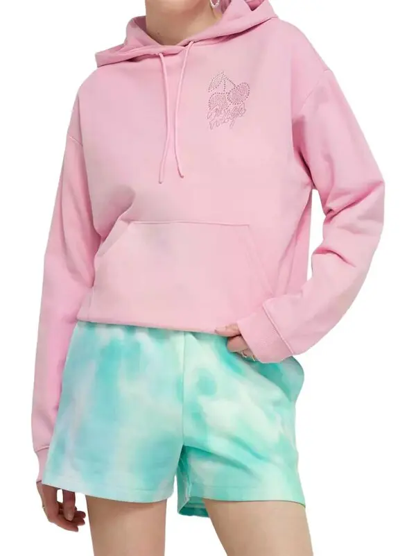 Hugo Embellished Drawstring Hoodie - Pink