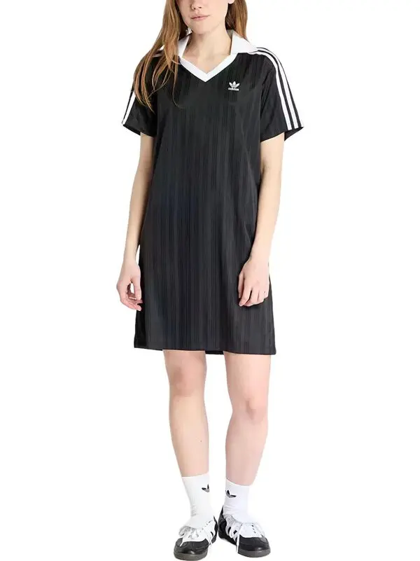 Adidas Jacquard V-neck Mini Dress - Black