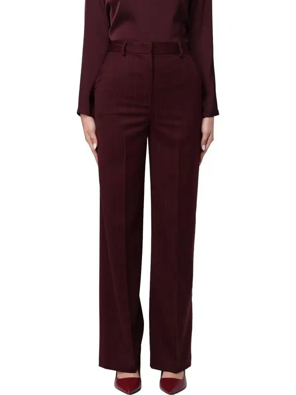 HANITA Wide Leg Trousers - Burgundy