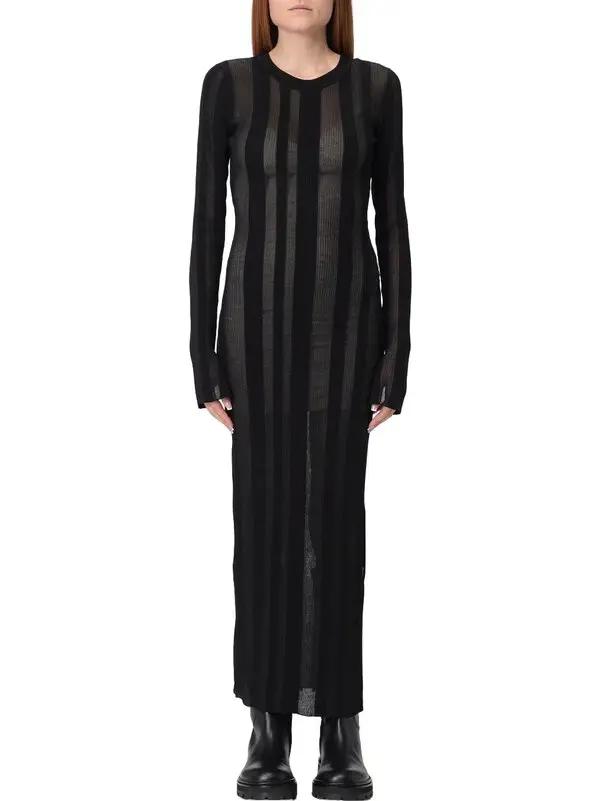 Patrizia Pepe Striped Maxi Dress - Black