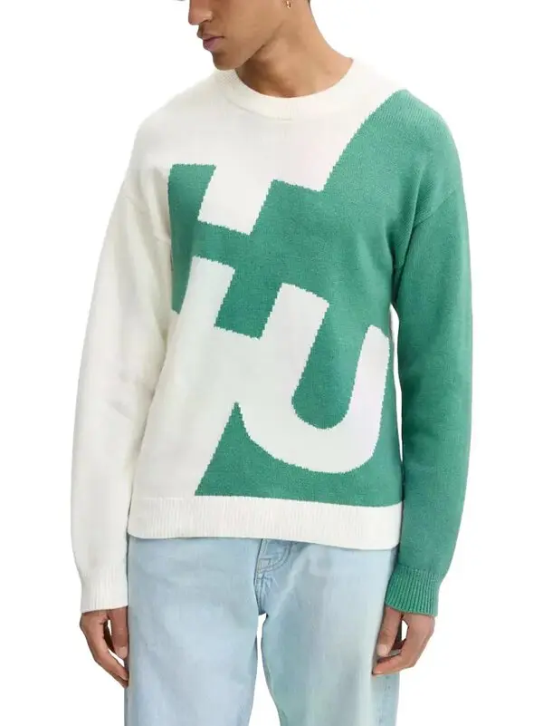 Hugo Graphic Crew-neck Sweater - White