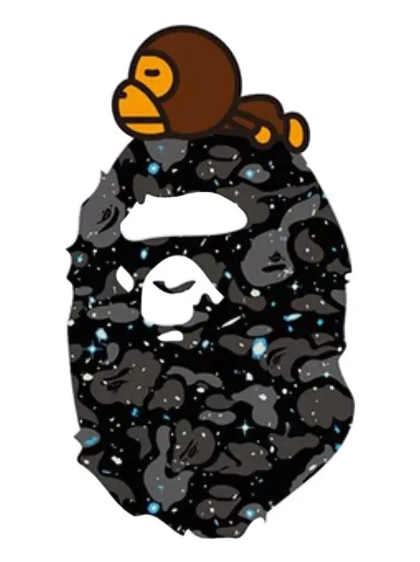 A BATHING APE Space Camo Milo On Big Ape Tee - White