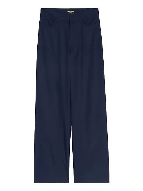 Zadig&Voltaire Wide-leg High-rise Trousers - Encre