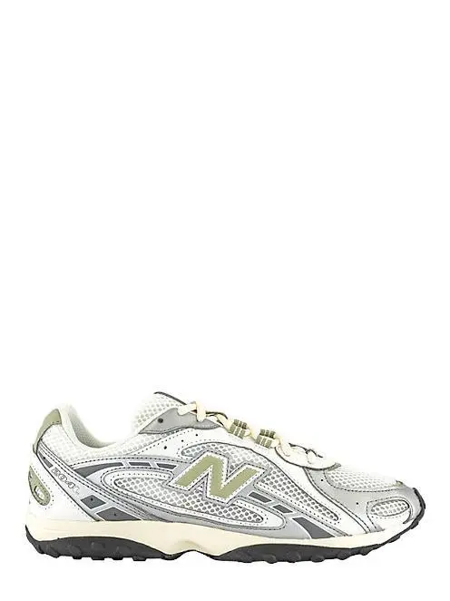 NEW BALANCE 204l Leather And Mesh Trainers - Silver Metallic Green