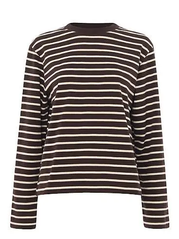 Whistles Striped Cotton-jersey Top - Multi-coloured