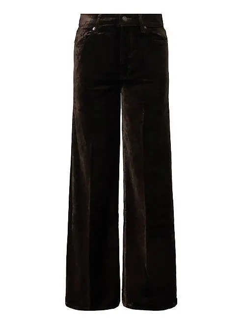FRAME Le Slim Palazzo Velvet Jeans - Dark Clove Velvet