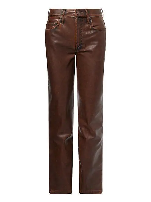 MOTHER The Insider Sneak Bootcut Faux-leather Trousers - Just A Scratch