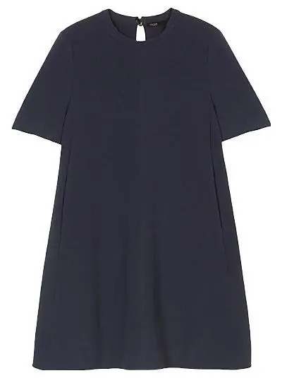 Maje Flared Stretch-crepe Mini Dress - Navy