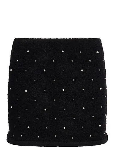 FRAME Embellished Wool-blend Mini Skirt - Black
