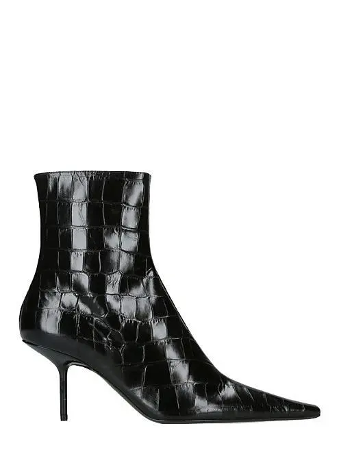 Victoria Beckham Pointed-toe Leather Ankle Boots - Black