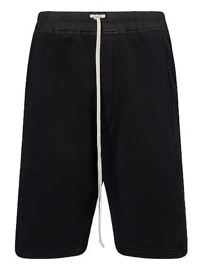 Rick Owens Pusher Drawstring Cotton-jersey Shorts - Black