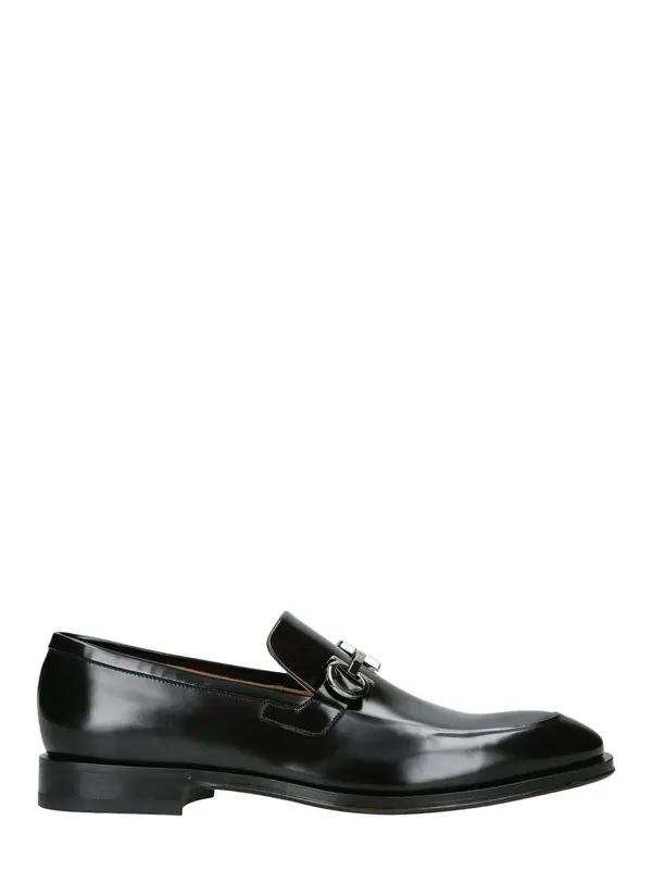 FERRAGAMO Patent Leather Finley Loafers - Black