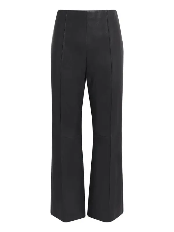Rag & Bone Leather Irina Kick Flare Trousers - Black