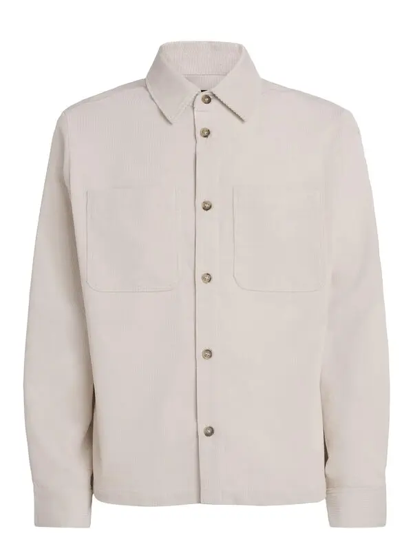 A.p.c. Cotton Corduroy Leon Overshirt - White