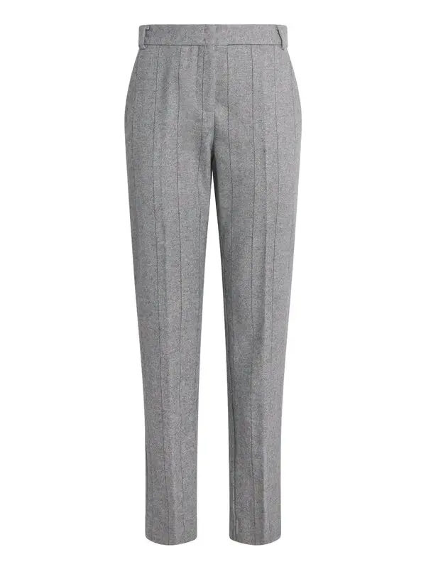 Max & Co. Wool-blend Herringbone Straight Trousers - Grey