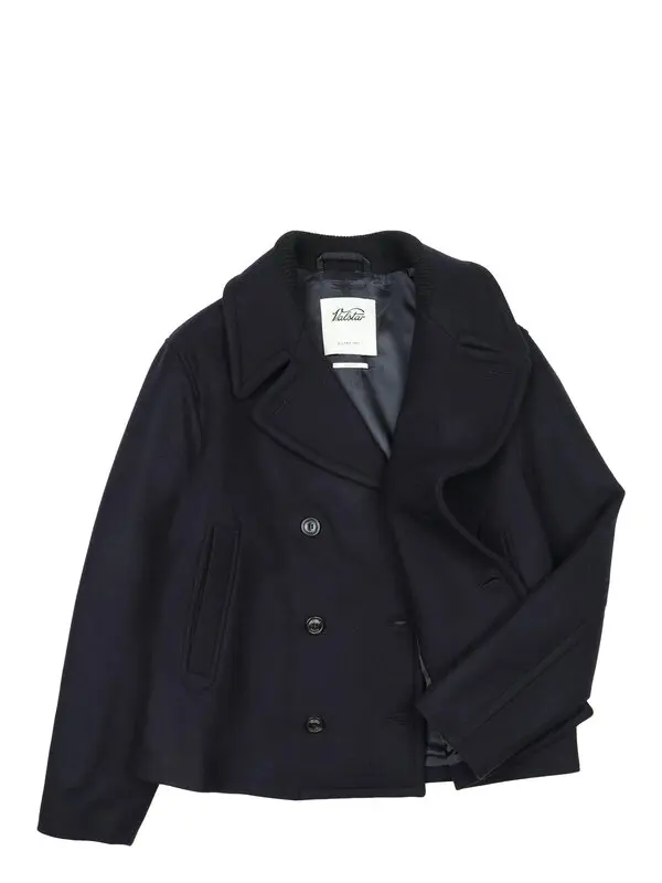 VALSTAR Virgin Wool Harold Pea Coat - Navy