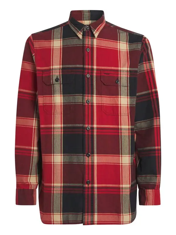 Polo Ralph Lauren Cotton Brushed Tartan Oxford Workshirt - Red