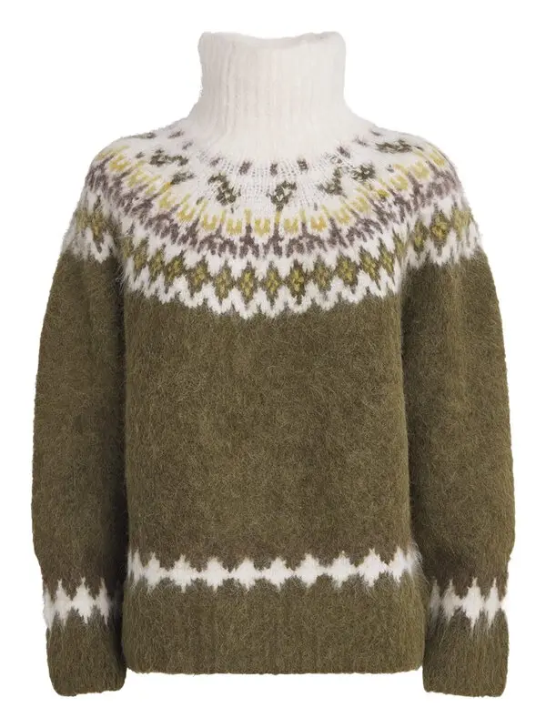 Rag & Bone Alpaca-blend Jacquard Sweater - Green