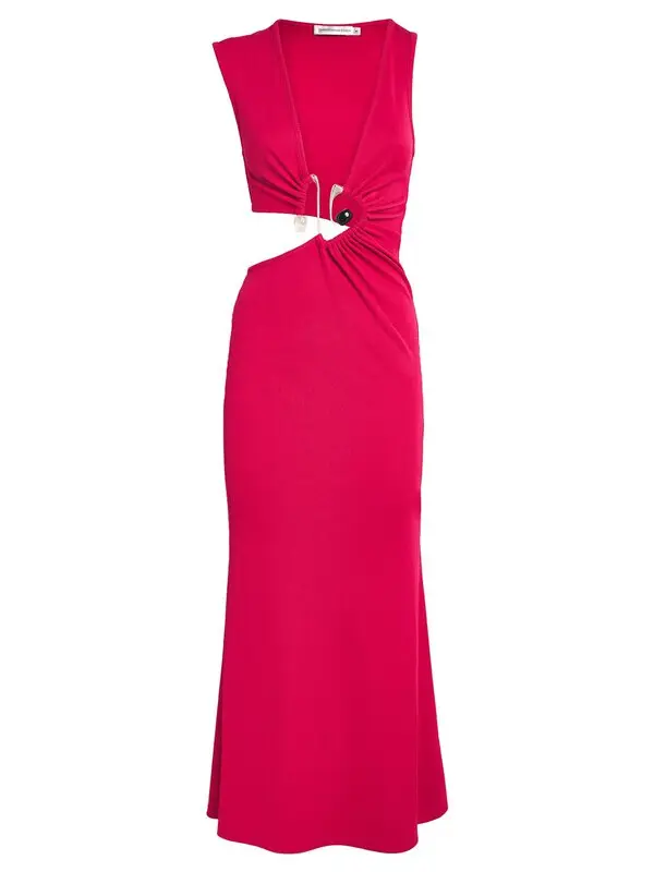 Christopher Esber Spiral Crystal Cut-out Maxi Dress - Red