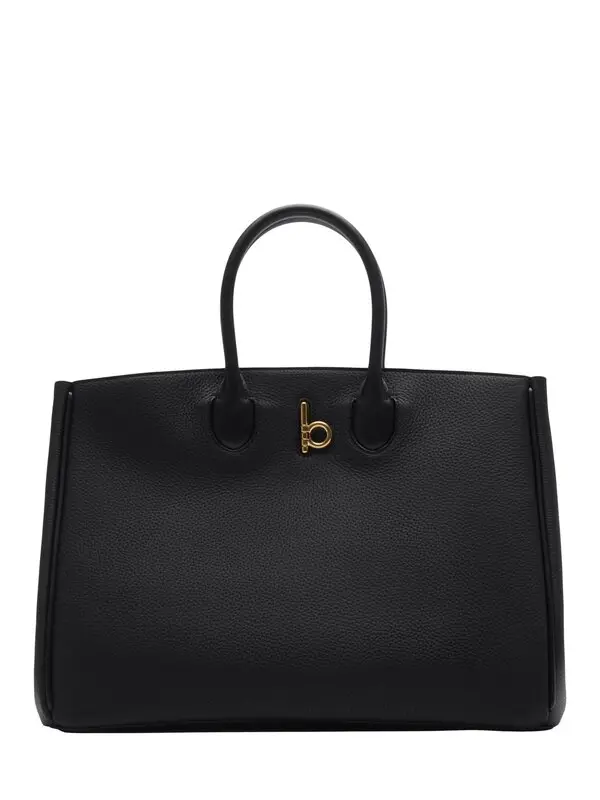 Burberry Leather Medium Tote Bag - Black