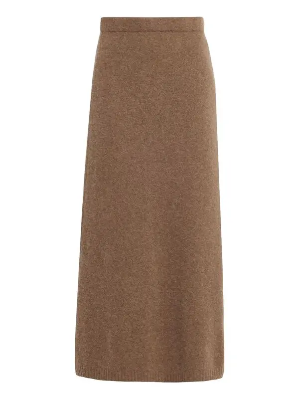Max Mara Dorina A-line Stretch Cashmere Midi Skirt - Brown