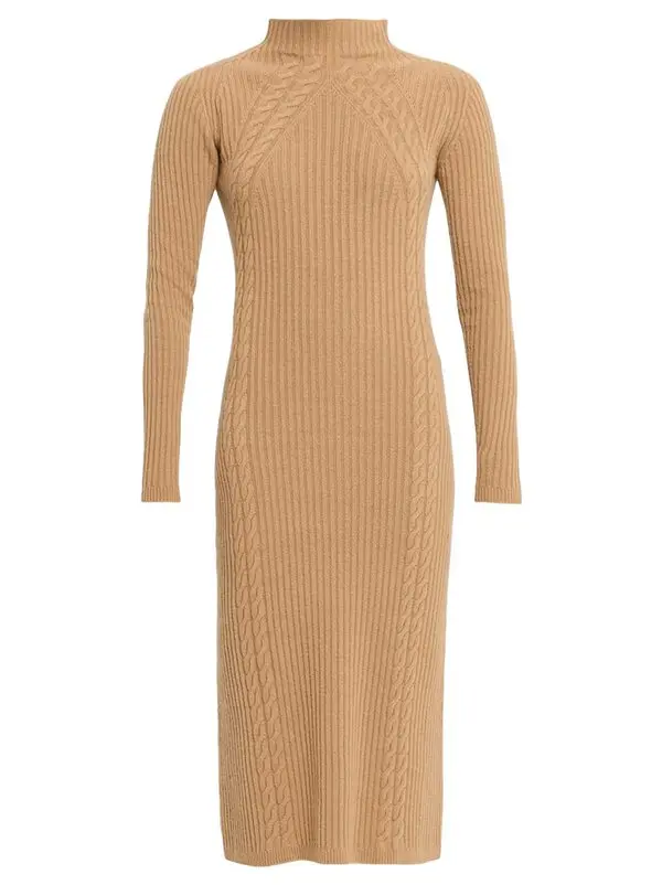 Max Mara Zelanda Funnel-neck Wool-cashmere Midi Dress - Camel