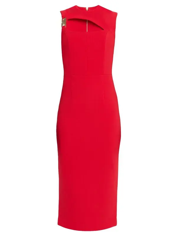 Rebecca Vallance Cameron Sleeveless Cutout Midi Dress - Red