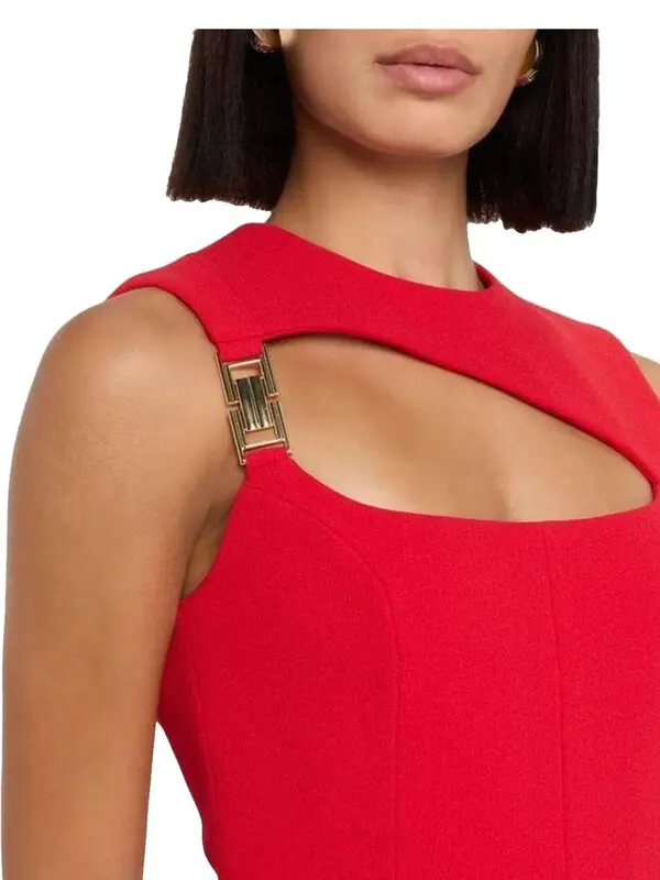 Rebecca Vallance Cameron Sleeveless Cutout Midi Dress - Red