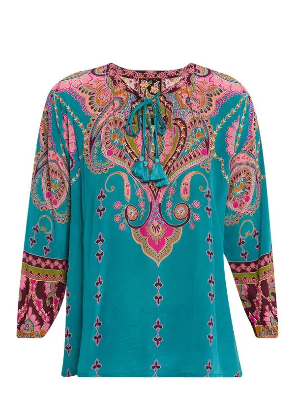 Johnny Was Margo Paisley-print Silk Blouse - Angelia