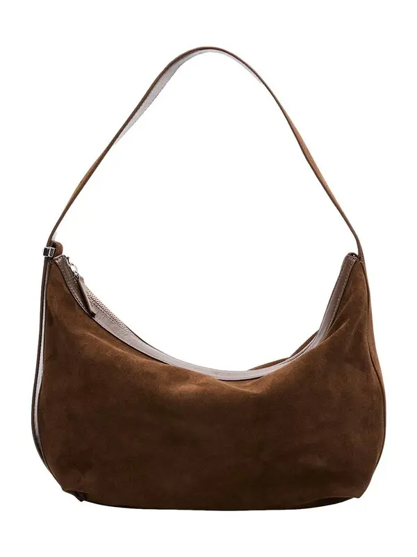 Staud Large Demy Suede Shoulder Bag - Truffle