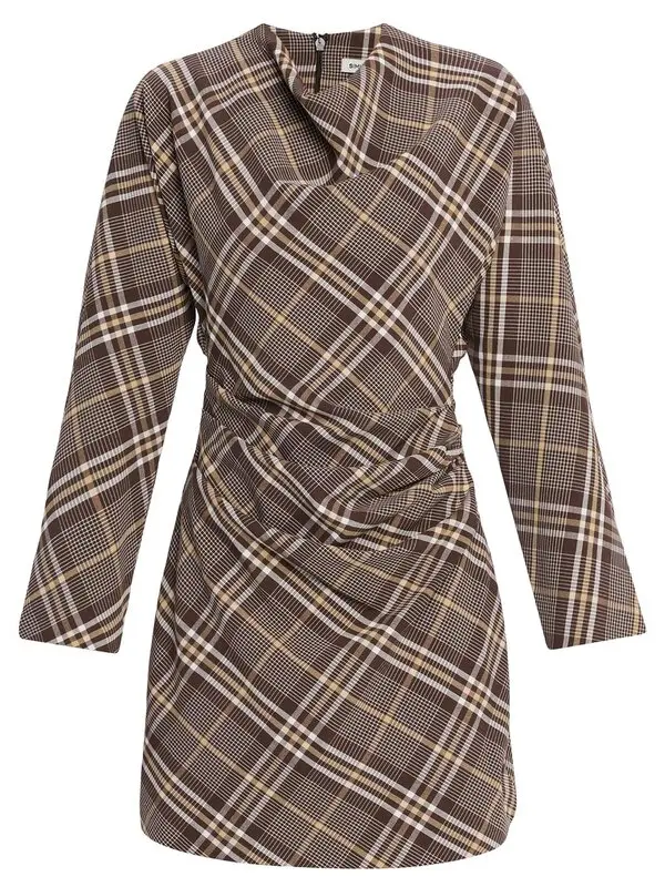 Simkhai Harpor Plaid Mini Dress - Chocolate