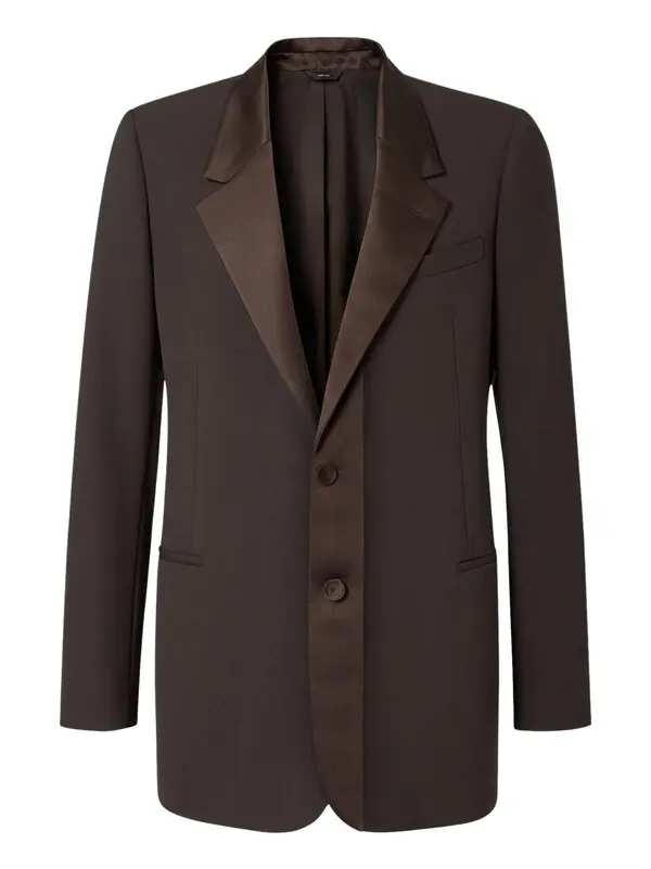 Fendi Single-breasted Blazer In Crêpe Wool - Brown