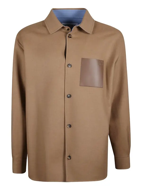 Loewe Overcoat With Wool And Cashmere Pocket - Brown
