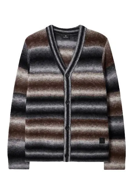 Paul Smith Faded Stripe Cardigan - Black