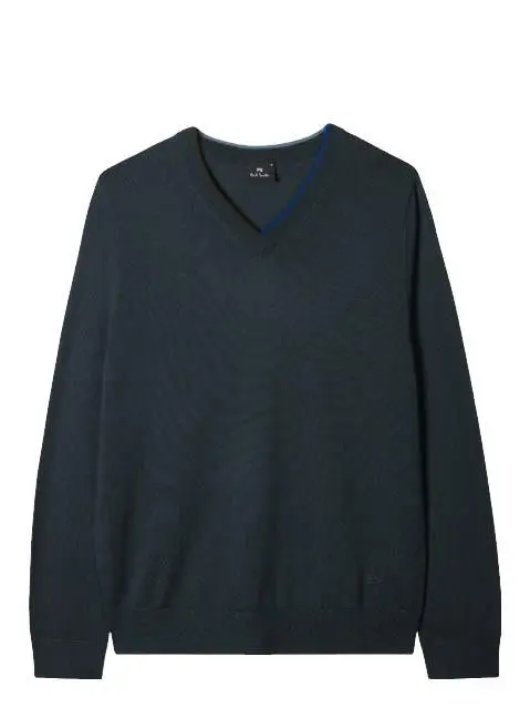 Paul Smith Merino Wool V-neck Sweater - Grey