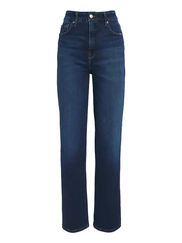 Good American Soft Tech Good True Straight Jeans - Blue