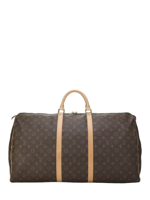 LOUIS VUITTON Monogram Keepall 60 Duffle Bag - Brown