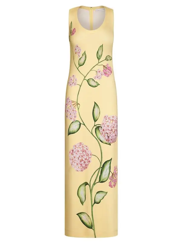 Oscar De La Renta Porcelain Flower Jersey Gown - One-color