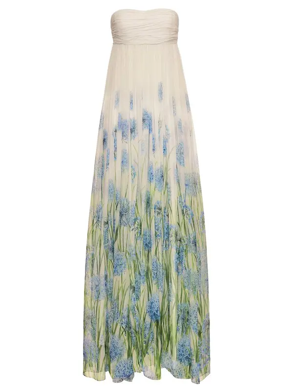 Oscar De La Renta Degrad Allium Chiffon Gown - Multi
