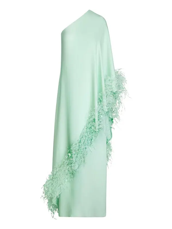 Oscar De La Renta Point Desprit Feather Embroidered Caftan - One-color